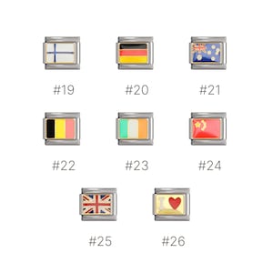 Italian Bracelet Flag Charms, 9MM Charms, Flag Charm Links, Stainless ...
