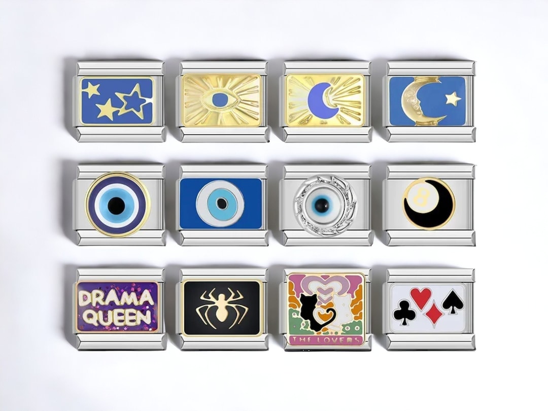 Italian Bracelet Spiritual Charms, 9MM Charms, Evil Eye Charm Links ...