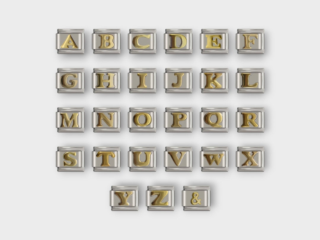 Italian Bracelet Alphabet Charms, 9MM Charms, Letters A-Z Italian Charm ...