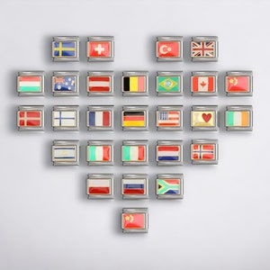 Italian Bracelet Flag Charms, 9MM Charms, Flag Charm Links, Stainless ...