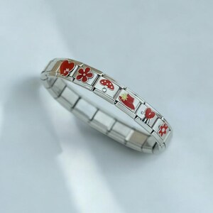 Italian Bracelet Red Charms, 9MM Charms, Red Charm Links, Stainless ...