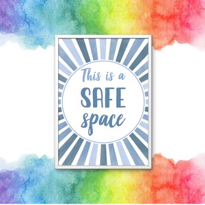 Printable Safe Space Poster for Children, Instant Download, Calming ...