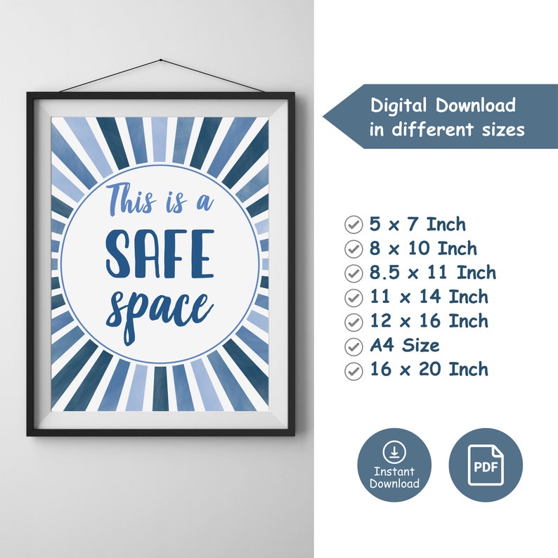 Printable Safe Space Poster for Children Instant Download - Etsy