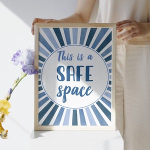 Printable Safe Space Poster for Children, Instant Download, Calming ...