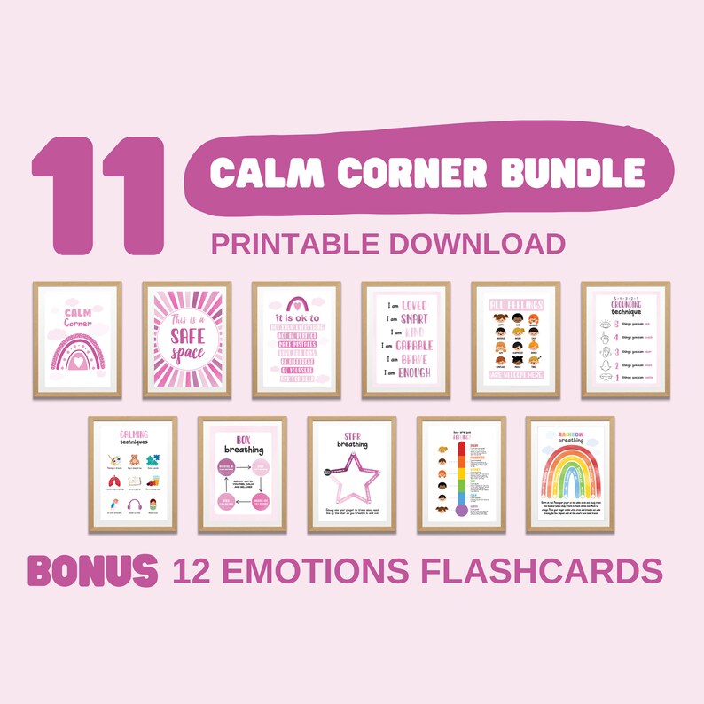 Calm Down Corner Posters, Calming Corner, Calming Decor for Kids ...