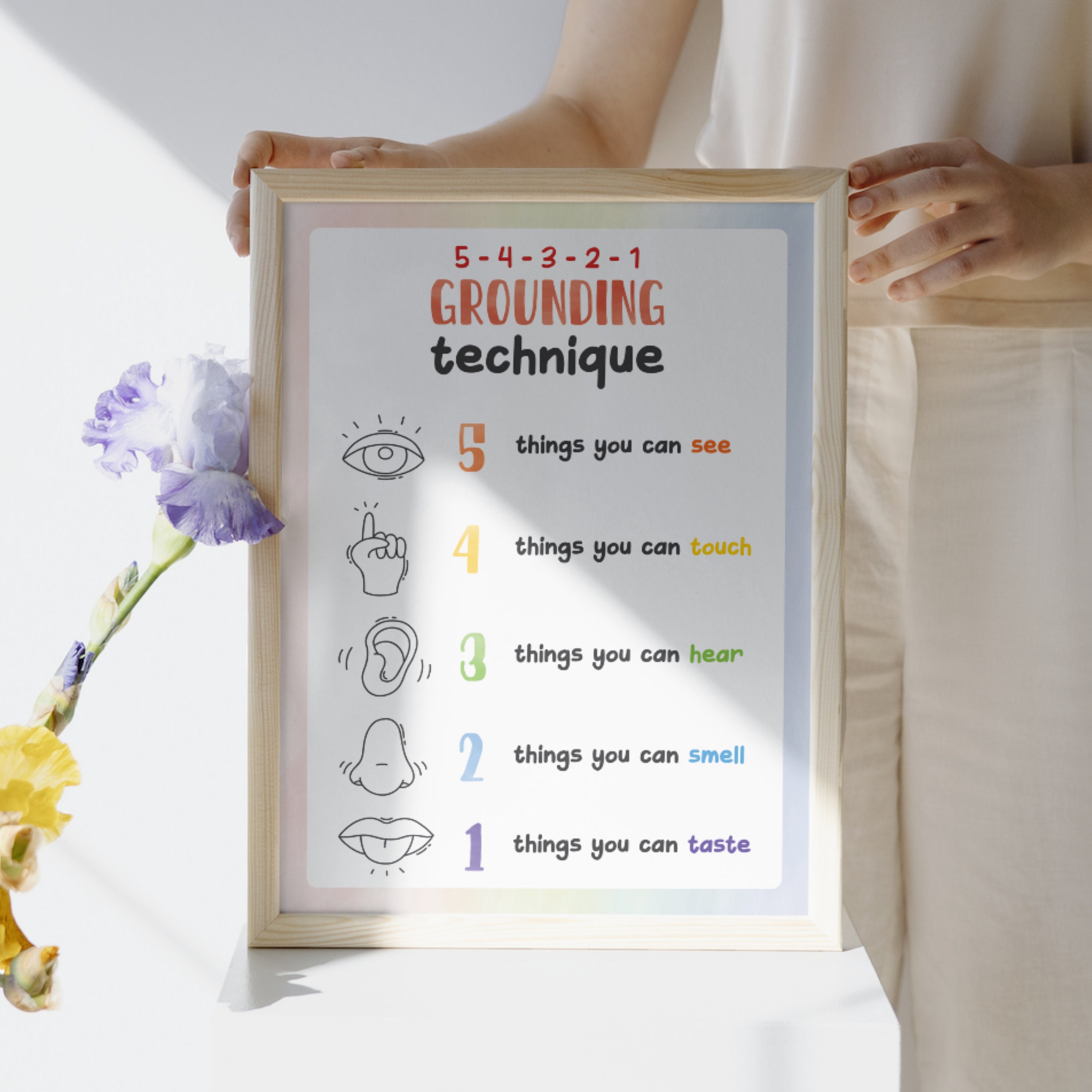 Children Grounding Techniques Poster, Mindfulness Printables, Calming ...