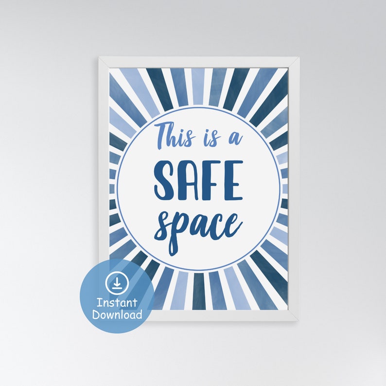 Printable Safe Space Poster for Children, Instant Download, Calming ...