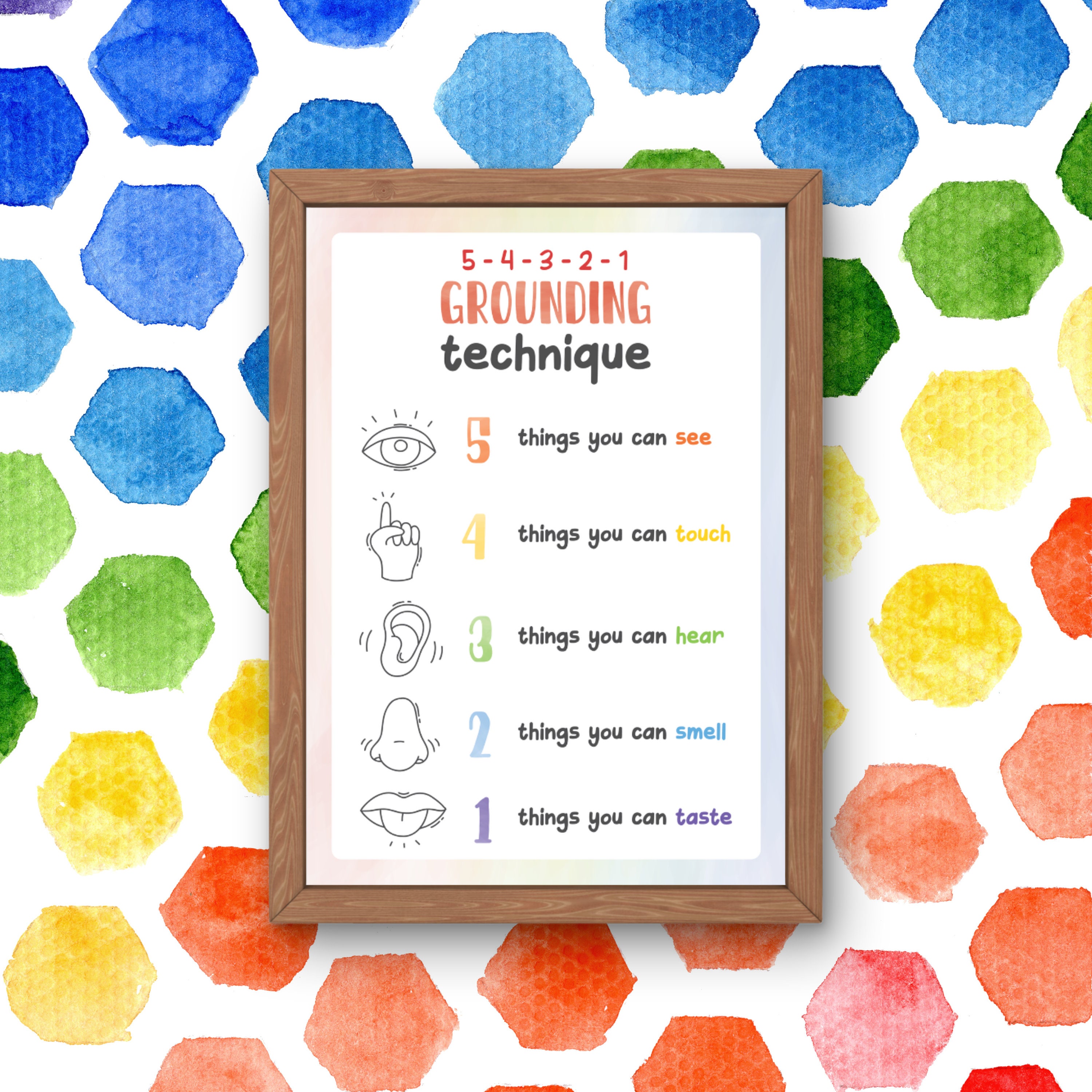 Children Grounding Techniques Poster, Mindfulness Printables, Calming ...