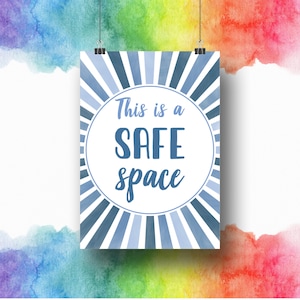 Printable Safe Space Poster for Children, Instant Download, Calming ...