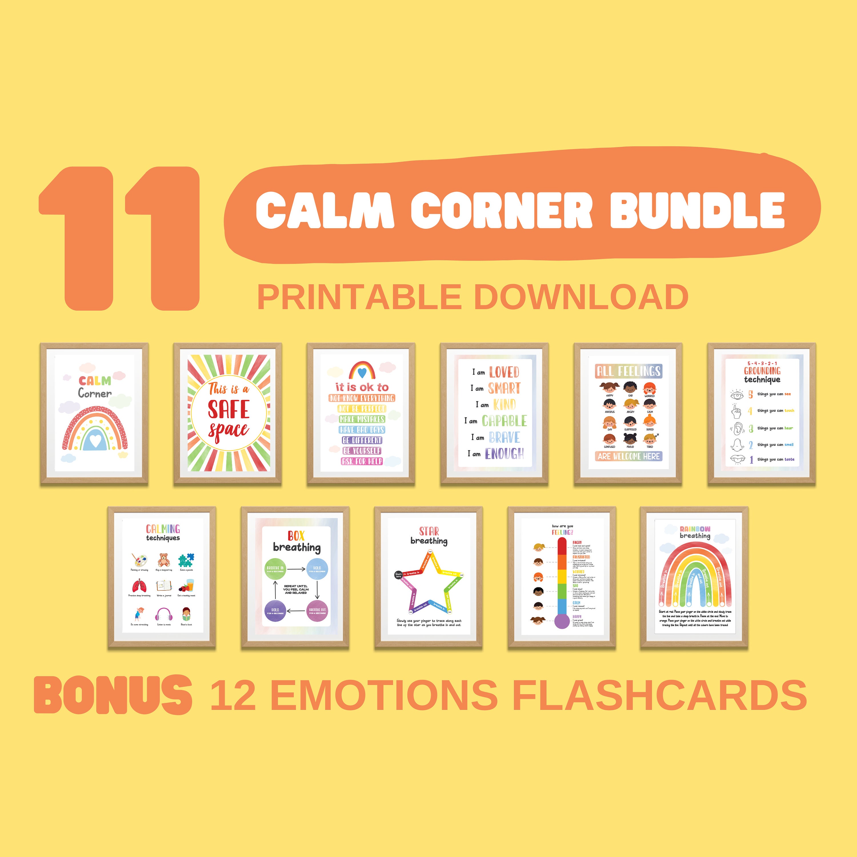 Calm Down Corner Posters Calming Corner Calming Decor for - Etsy