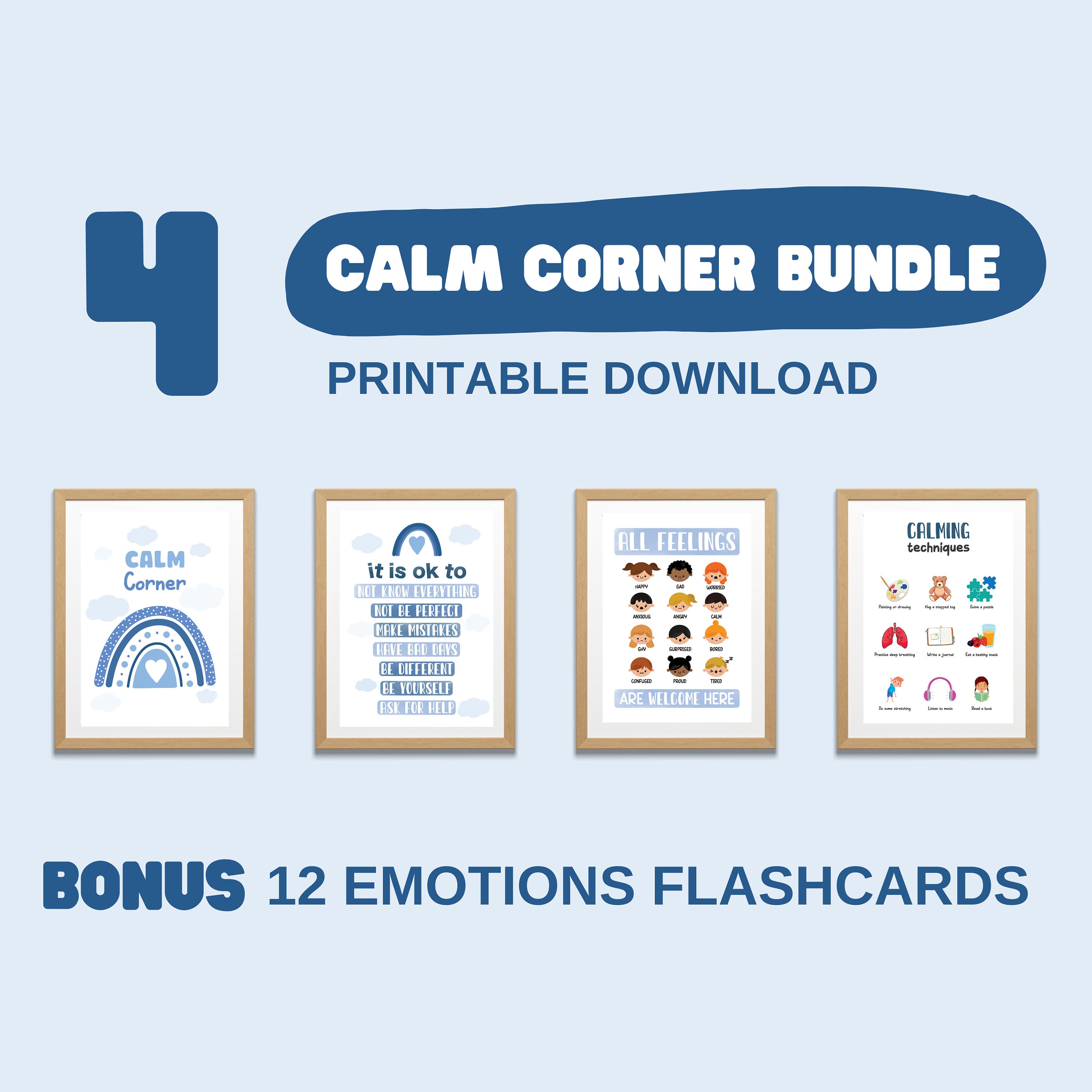 Calming Corner Printables for Children, Self Regulation Posters, Coping ...