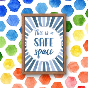 Printable Safe Space Poster for Children, Instant Download, Calming ...