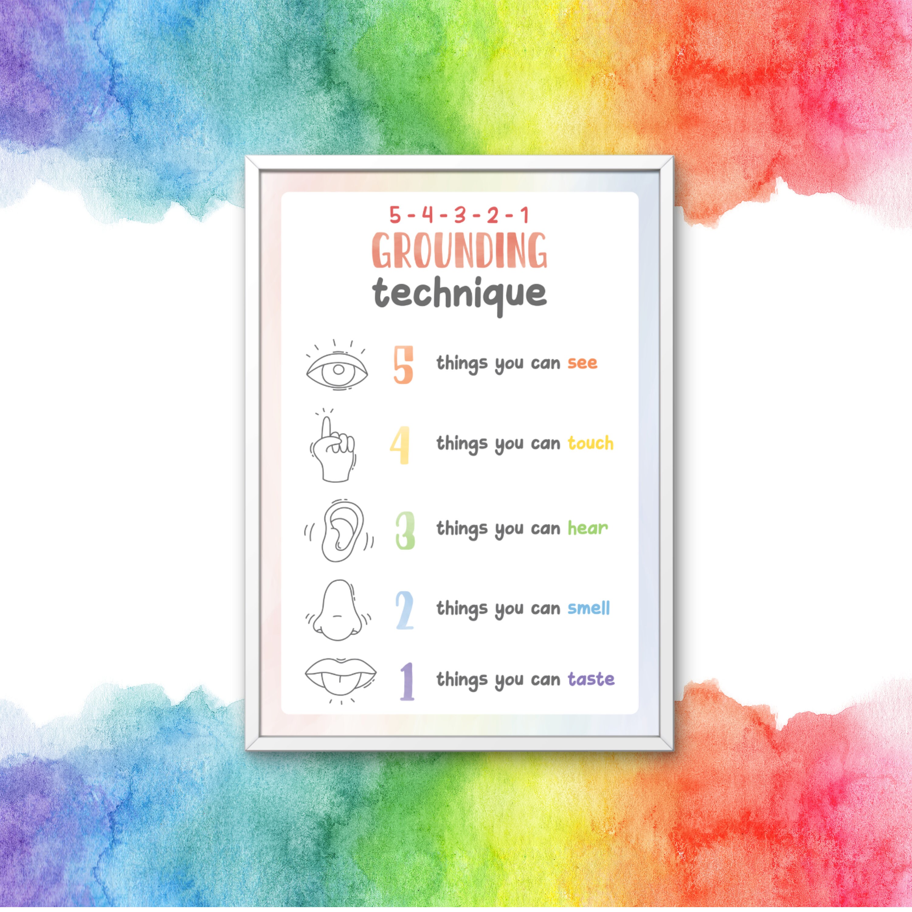 Children Grounding Techniques Poster, Mindfulness Printables, Calming ...