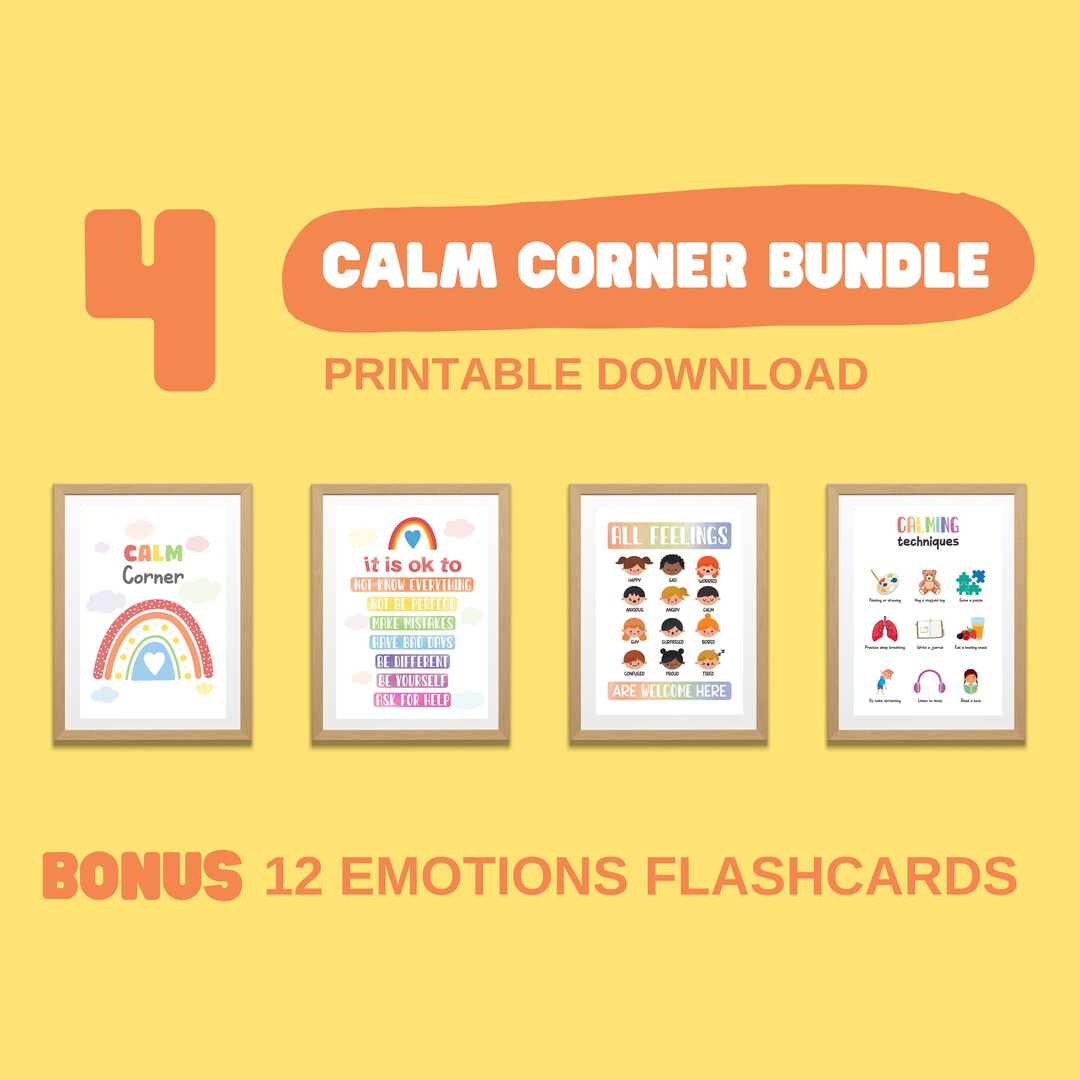 Calming Corner Printables for Children, Self Regulation Posters, Coping ...