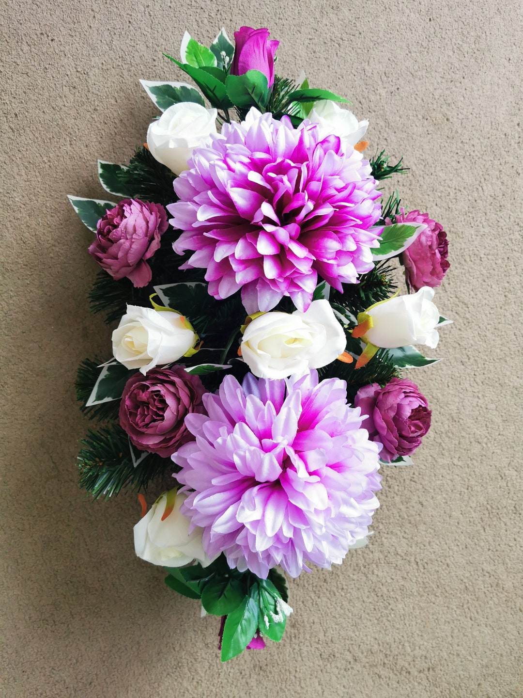 Artificial Silk Funeral Flower Coffin Spray Tribute Casket Topper - Etsy UK