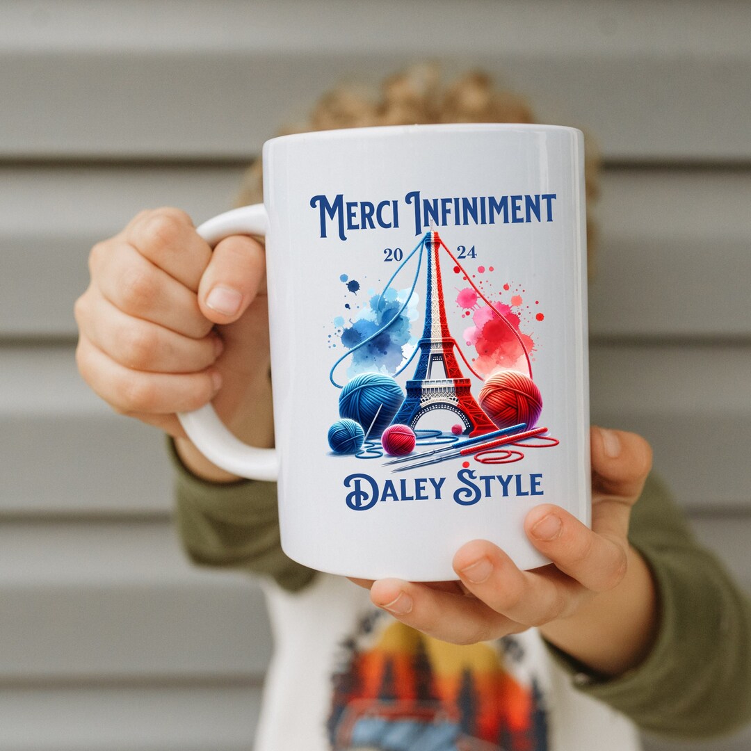 Tom Daley, Merci Infiniment 2024 Commemorative Mug - Knitted Eiffel ...