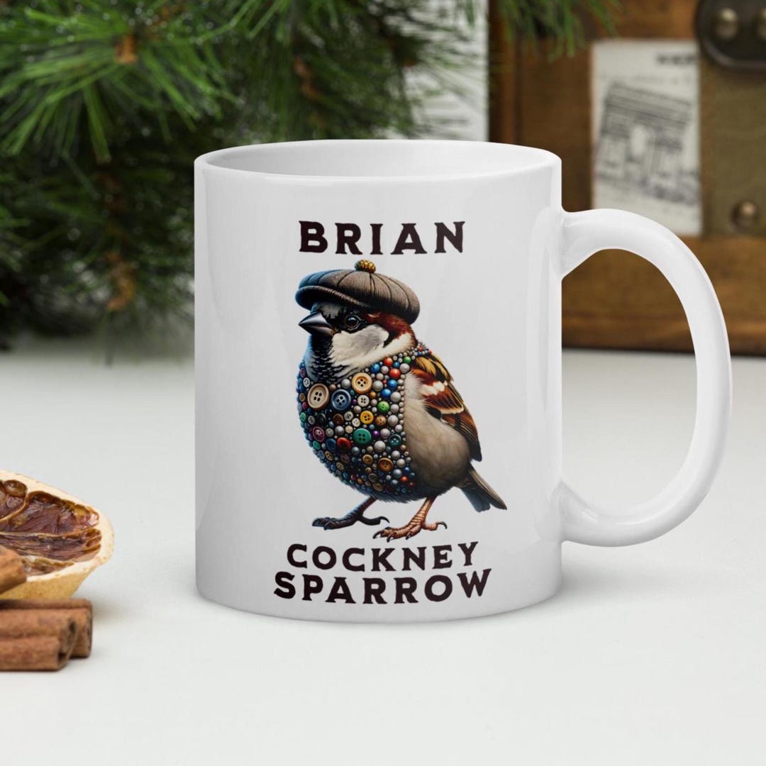 Personalizable Cockney Sparrow Mug, Bird Lover Gift - Etsy