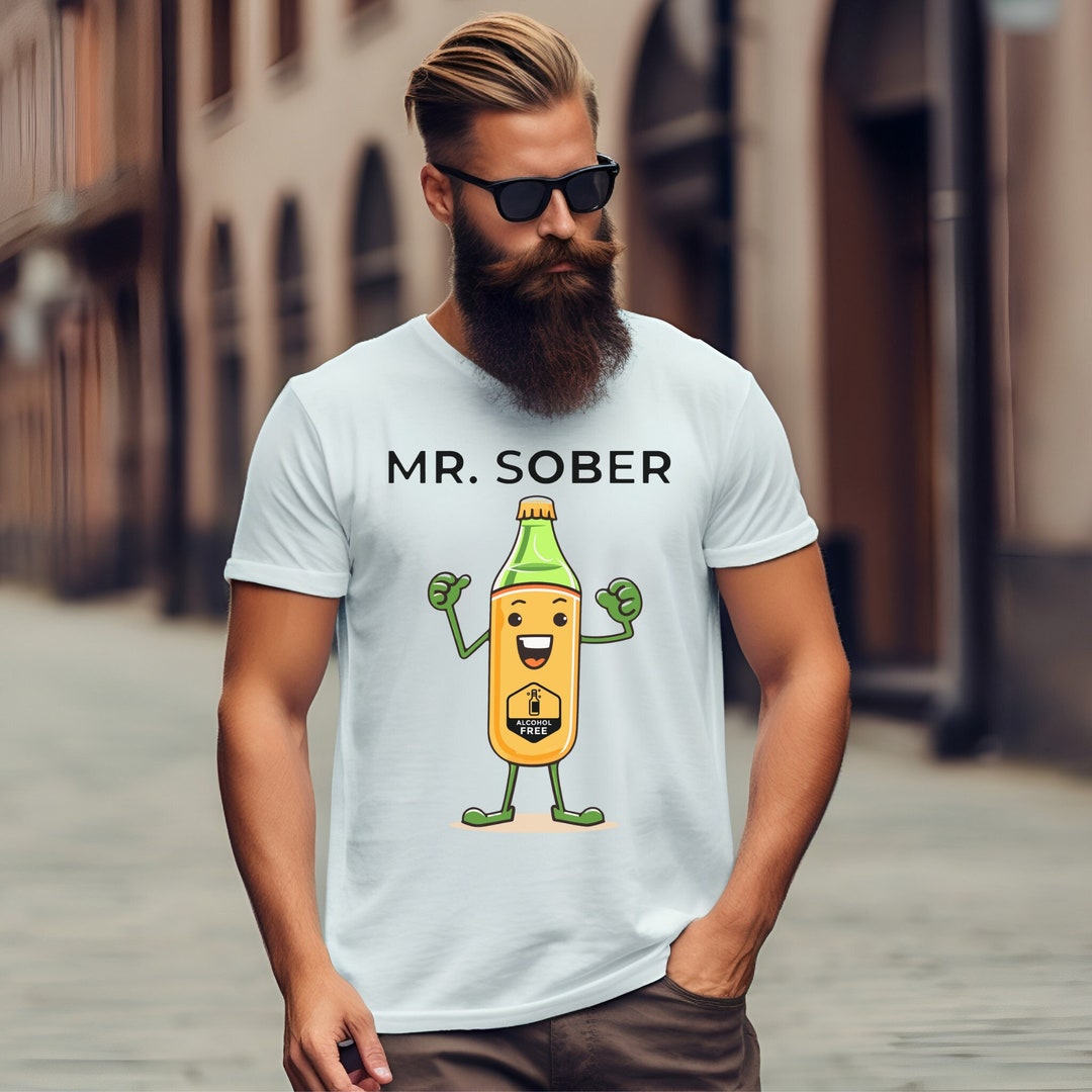 Mr. Sober Men's Classic Tee: Alcohol-free Sobriety Gift - Etsy