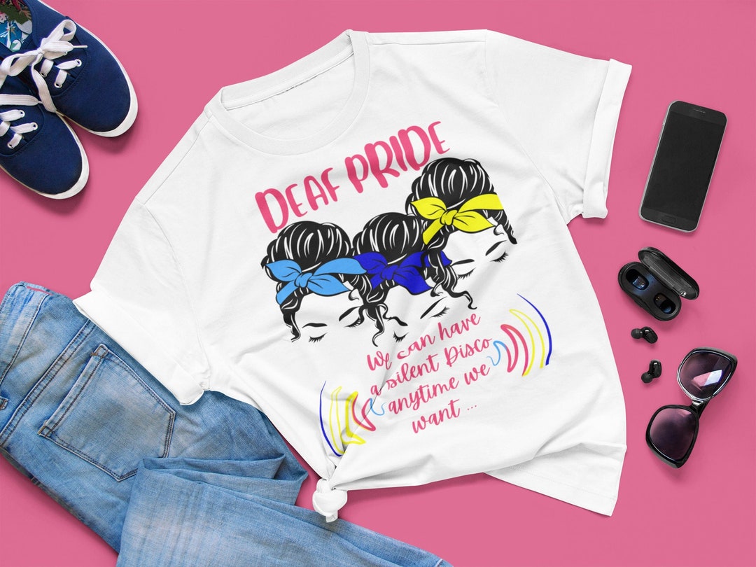 Deaf Community Gift, Pride Unisex T-shirt Silent Disco, Gift for Deaf ...