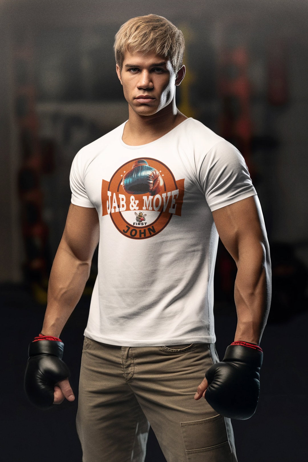 Boxing T-shirt With 'jab & Move', 'be First' Bee Graphic, Custom Boxer ...