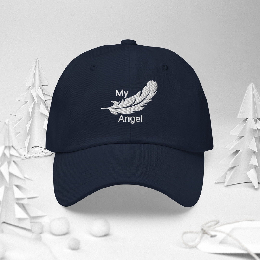 Angel Embroidered Cap, Angel Feather Cap, White Feather Embroidery ...