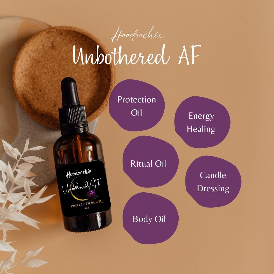 Unbothered AF Ritual Oil 2oz Heavy-duty Spiritual Protection Handmade ...