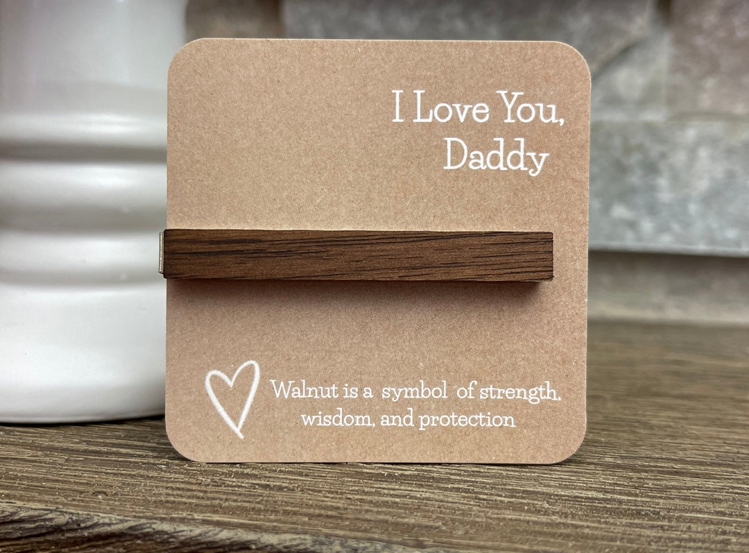 I Love You Daddy Wooden Tie Bar/tie Clip, Hand Oiled Walnut, Father's ...