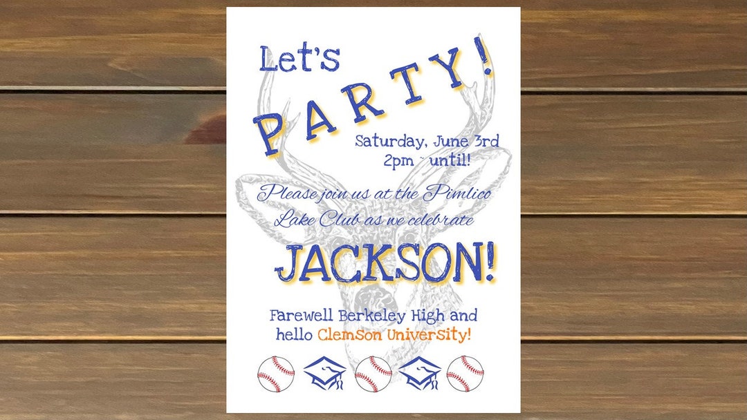 Stag Graduation Invitation Digital Download - Etsy