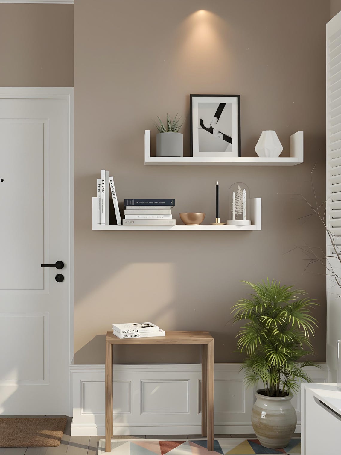 Modern Floating Wall Shelves: Minimalist Engineered Wood, Set of 2 - Etsy