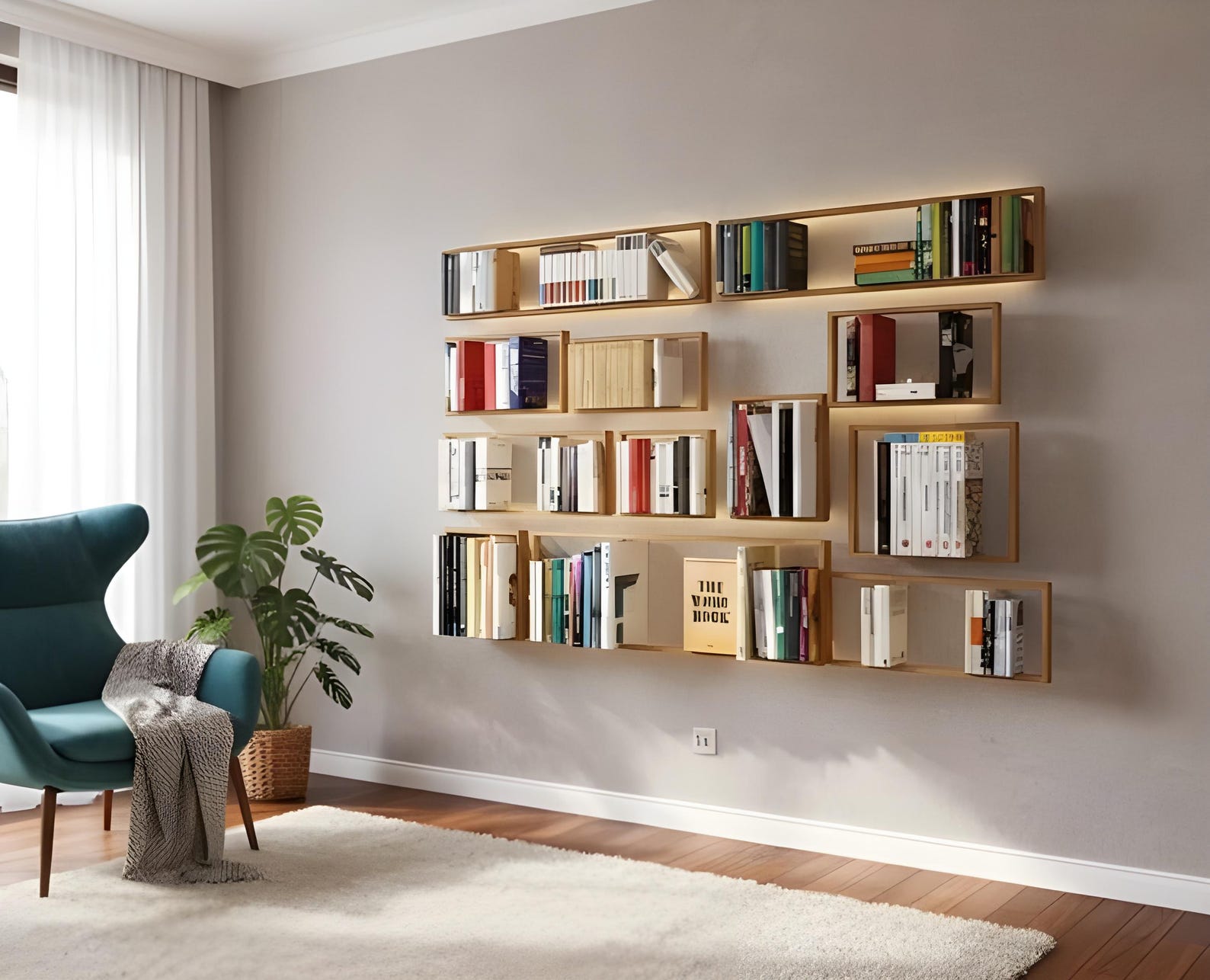 Modern Floating Bookshelf: 3-tier Wall-mounted Book Organizer - Etsy