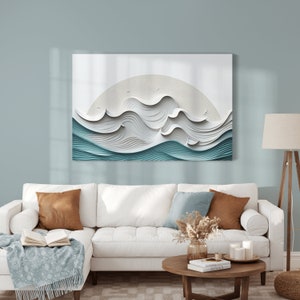 Ocean Waves Wall Art - Open Backed Stretched Canvas Print, Matte Canvas ...