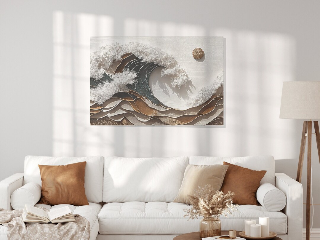 Abstract Ocean Wave Canvas Wall Art Coastal Canvas Print - Etsy