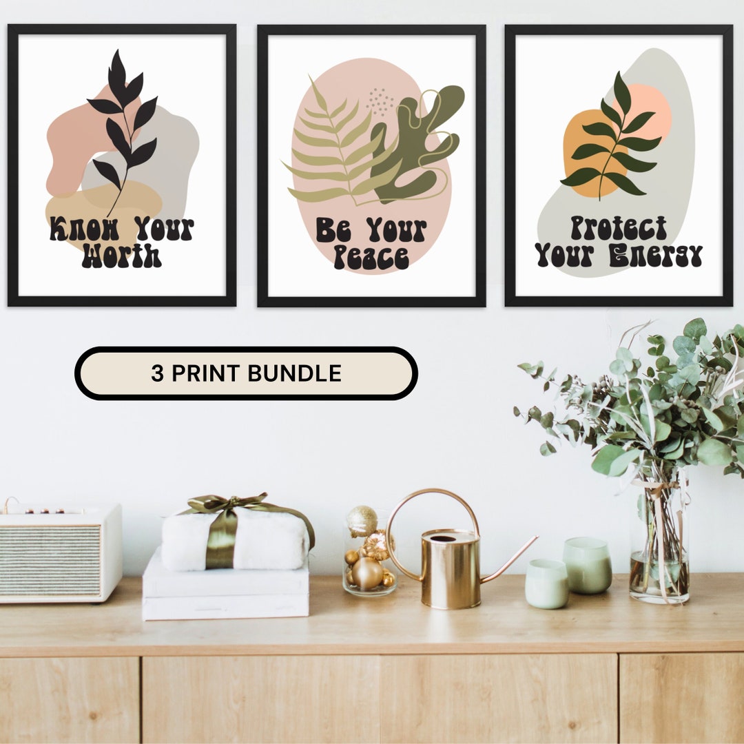 Positive Wall Art, Minimalist Design Wall Art, Digital Download, Wall ...