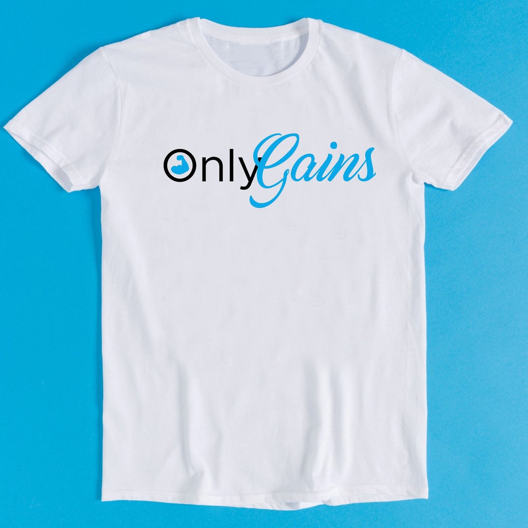 Only Gains GYM No Pain No Gain Joke Retro Funny Art Drawing Gamer Anime ...