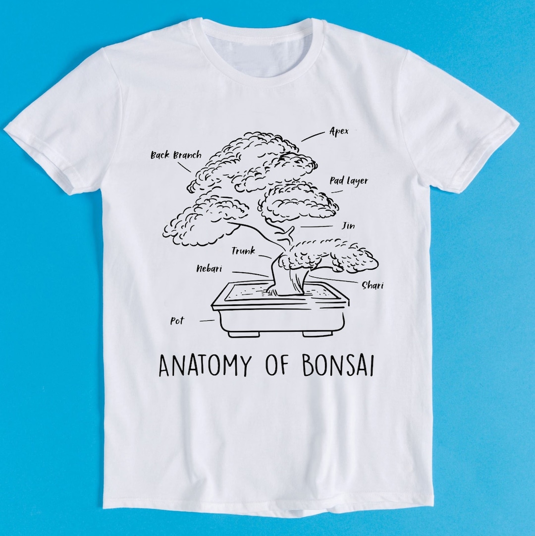 Anatomy of Bonsai Sakura Tree Japan Retro Funny Art Drawing Gamer Anime ...