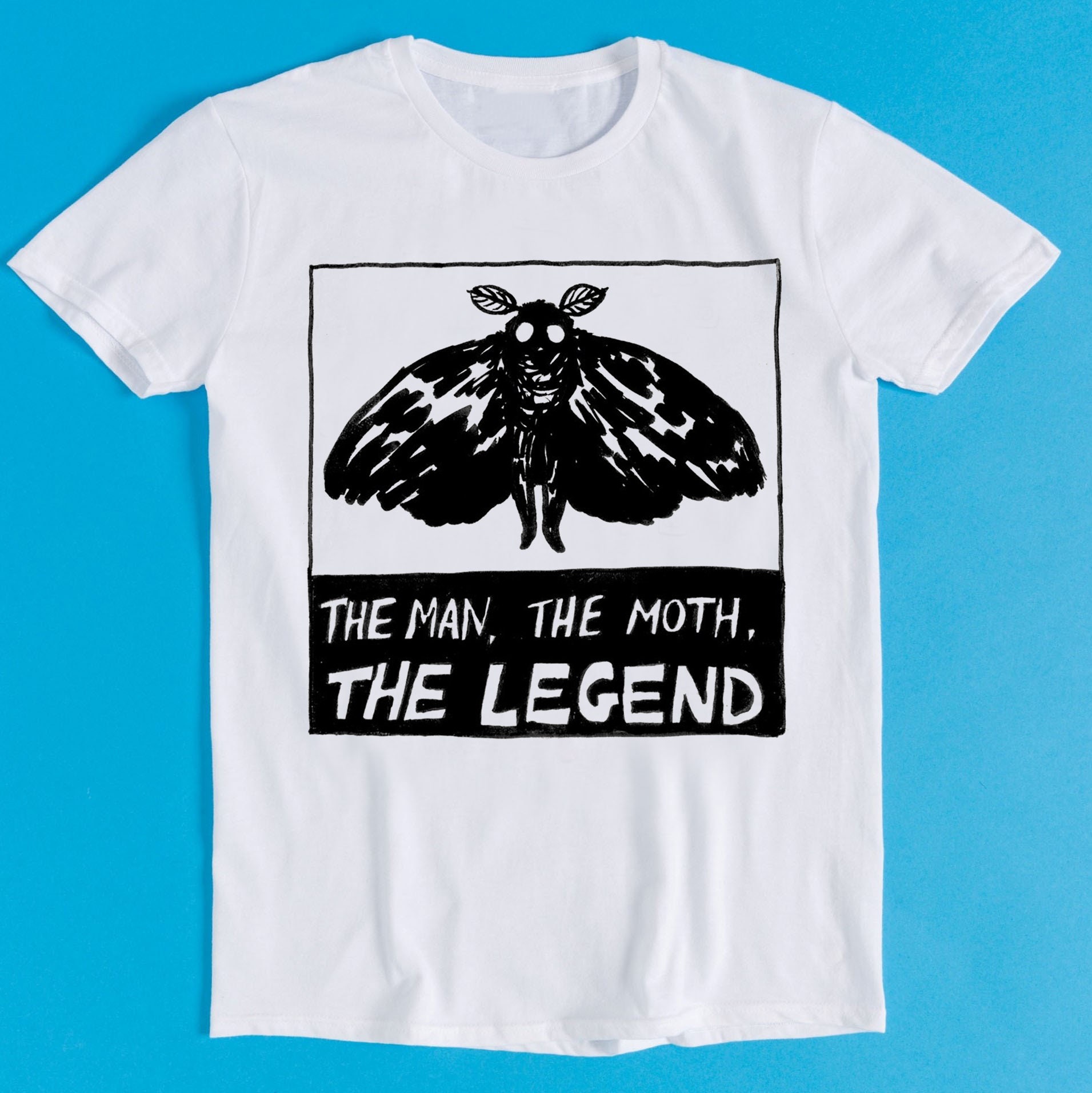 Mothman the Man the Moth the Legend Retro Funny Art Drawing Gamer Anime ...