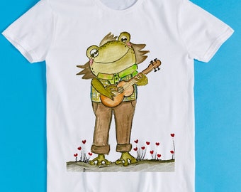 Frog Toad Playing Banjo Guitar Music Art Funny Gift Tee T Shirt 1350 - Etsy