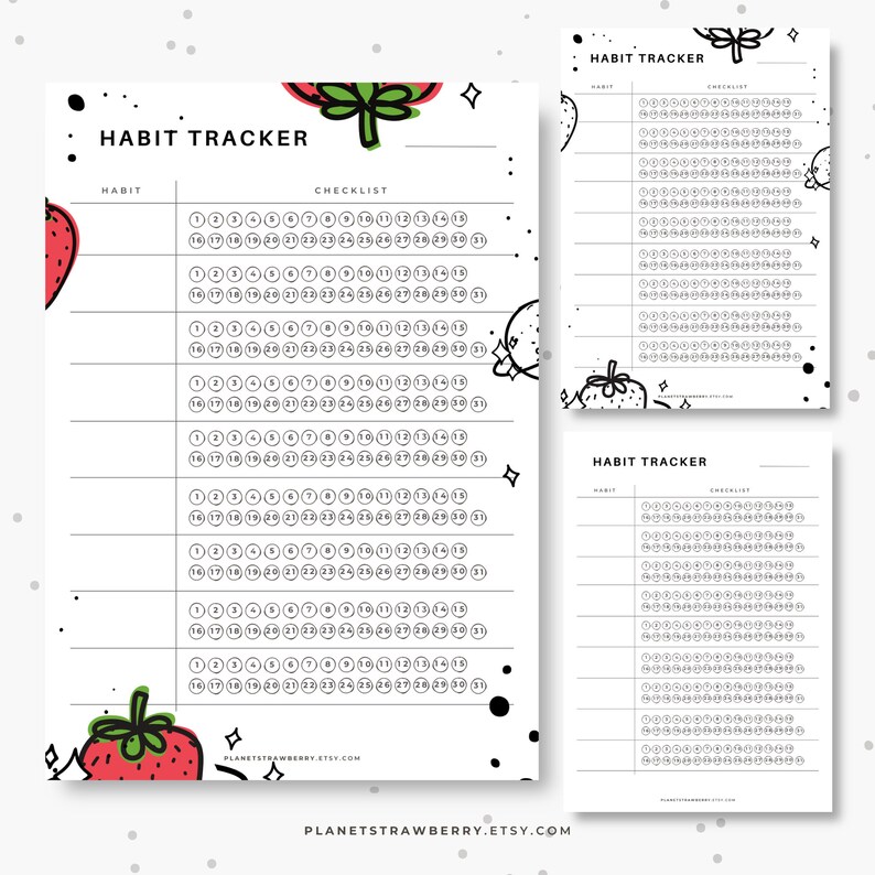 Habit Tracker Printable Download PDF A4 Daily Habit Tracker Weekly ...