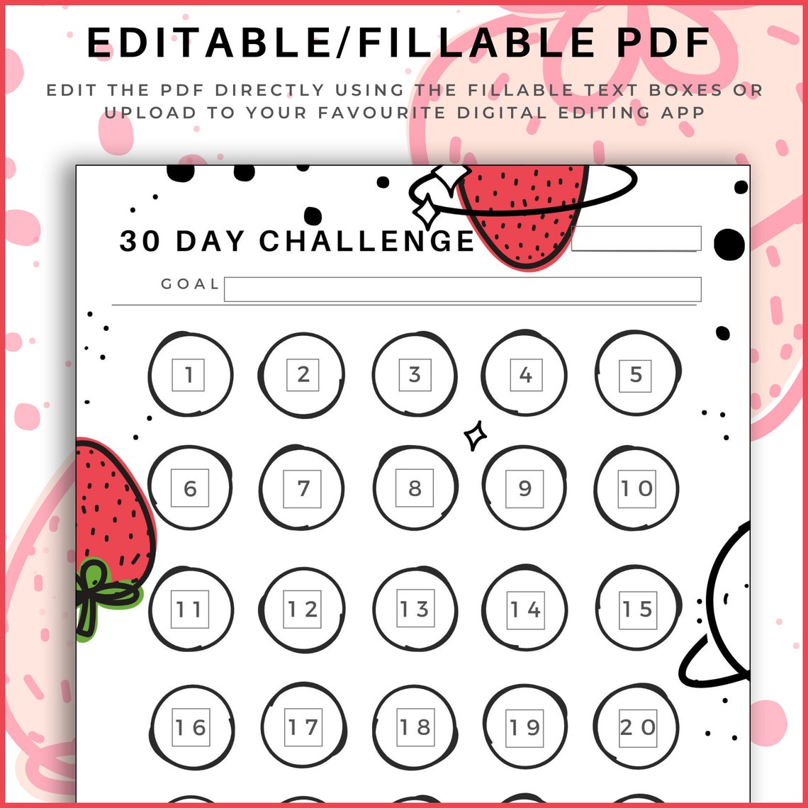 30 Day Challenge Printable Template Thirty Day Challenge Challenge ...