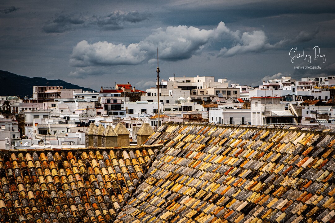 Tarifa Spain Print: Rooftop Tiles, Mediterranean Wall Art, European ...