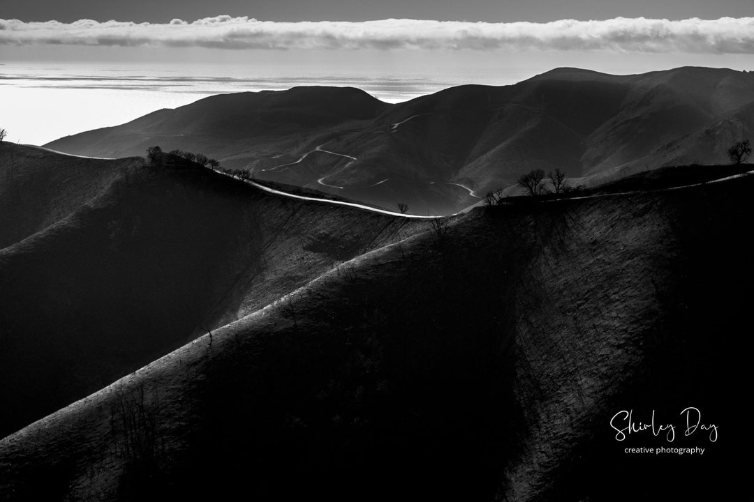 Malibu Hills Landscape Print: Woolsey Fire Black and White Photo - Etsy