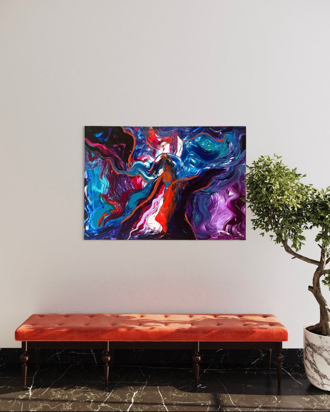 Extra Large Abstract Painting Large Acrylic Painting Purple - Etsy