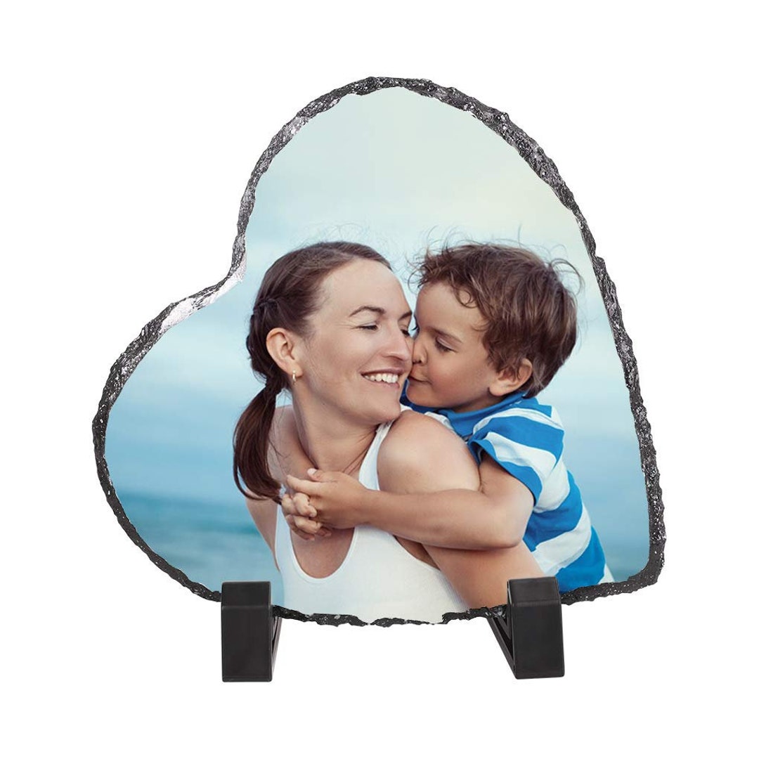 PHOTO SLATE HEART Shape Rock Personalised Photo Gift - Etsy