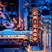 Chicago Theater Neon Sign at Night on State Street Aerial View Fine Art ...