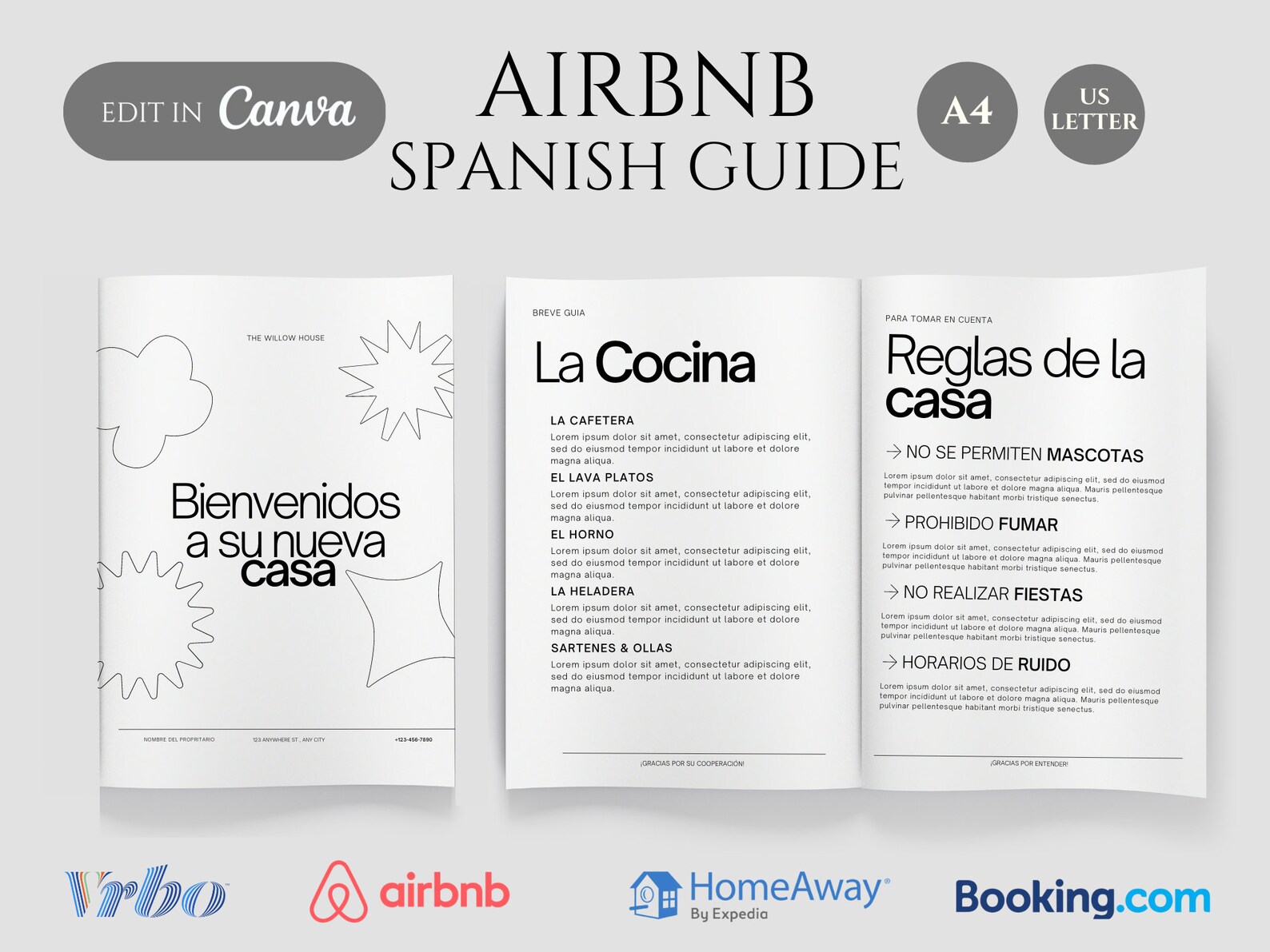 Airbnb Guide for Guests in Spanish | Bundle 2 Pack - Etsy