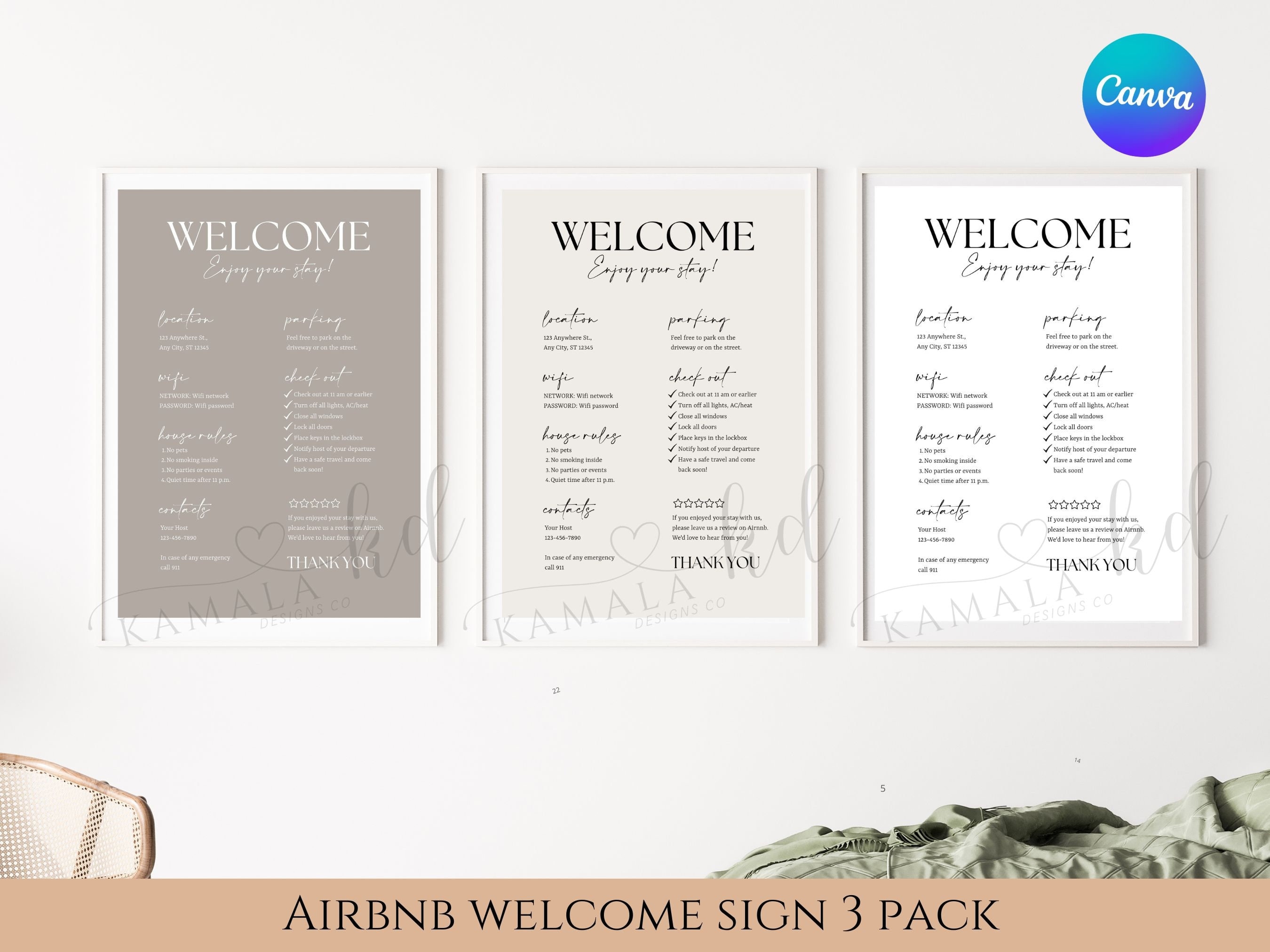 Welcome Sign for Airbnb Hosts, Vacation Rental Printable, Guest Arrival ...