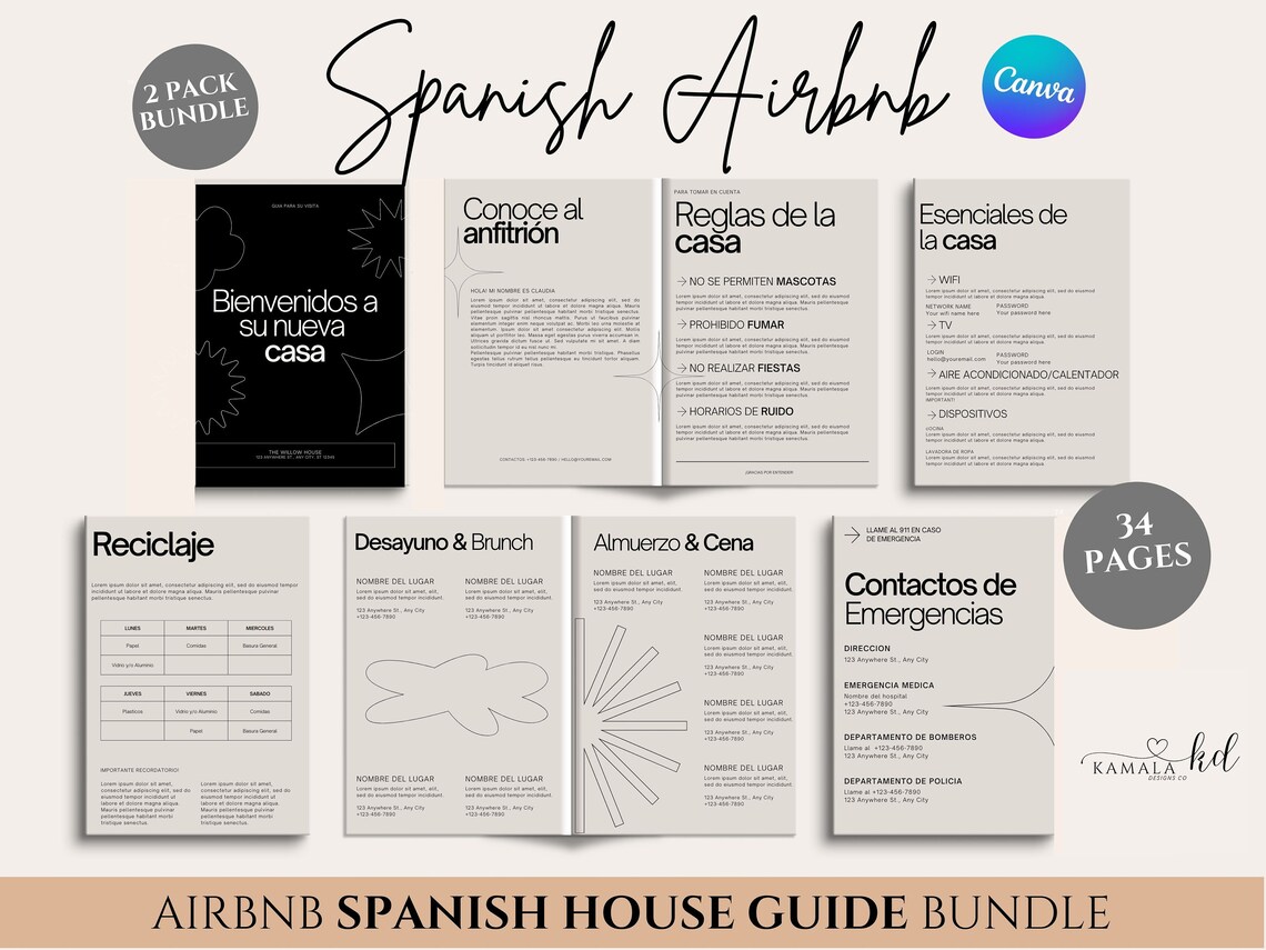 Airbnb Guide for Guests in Spanish | Bundle 2 Pack - Etsy