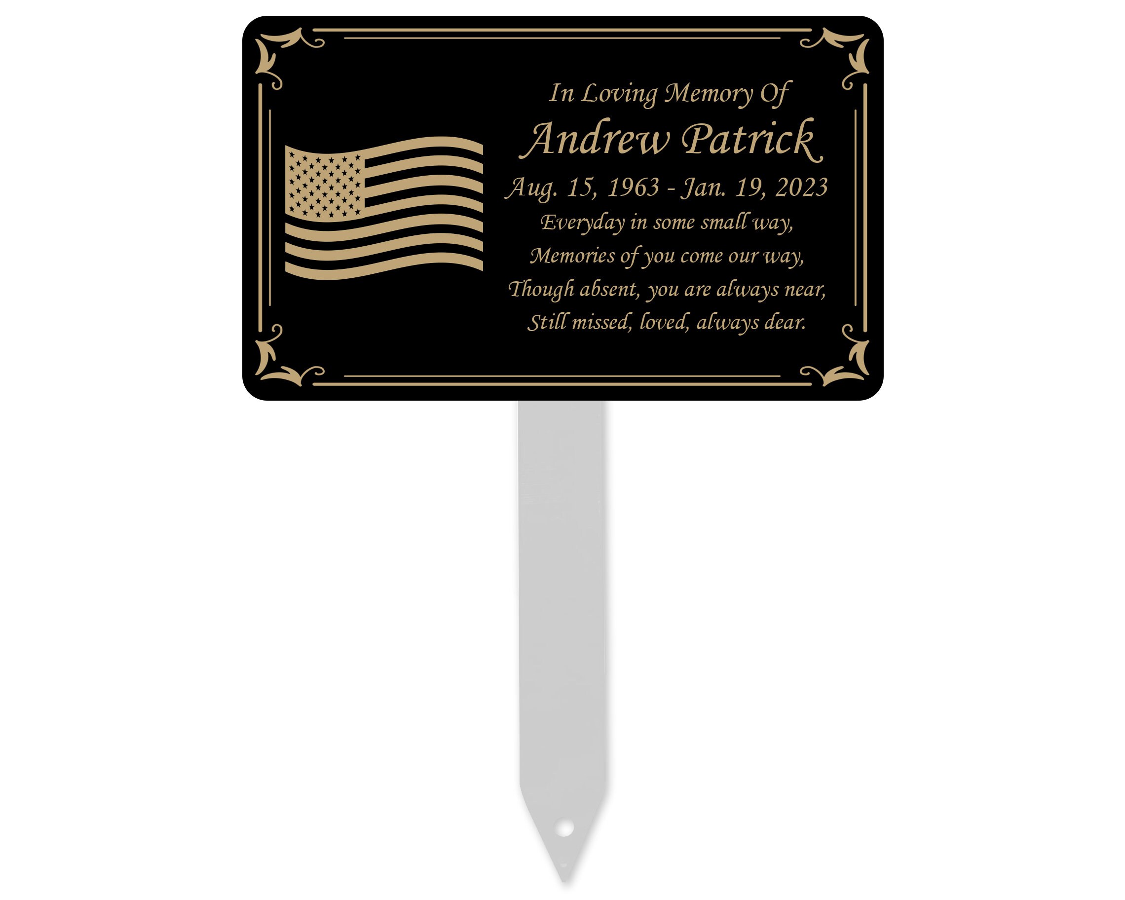Veteran Solider Patriotic Flag Memorial Stake Memorial Plaque - Etsy