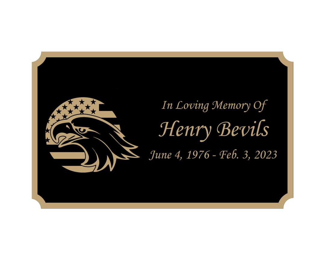 American Flag and Eagle Memorial Plaque in Multiple Sizes, Bench Plate ...