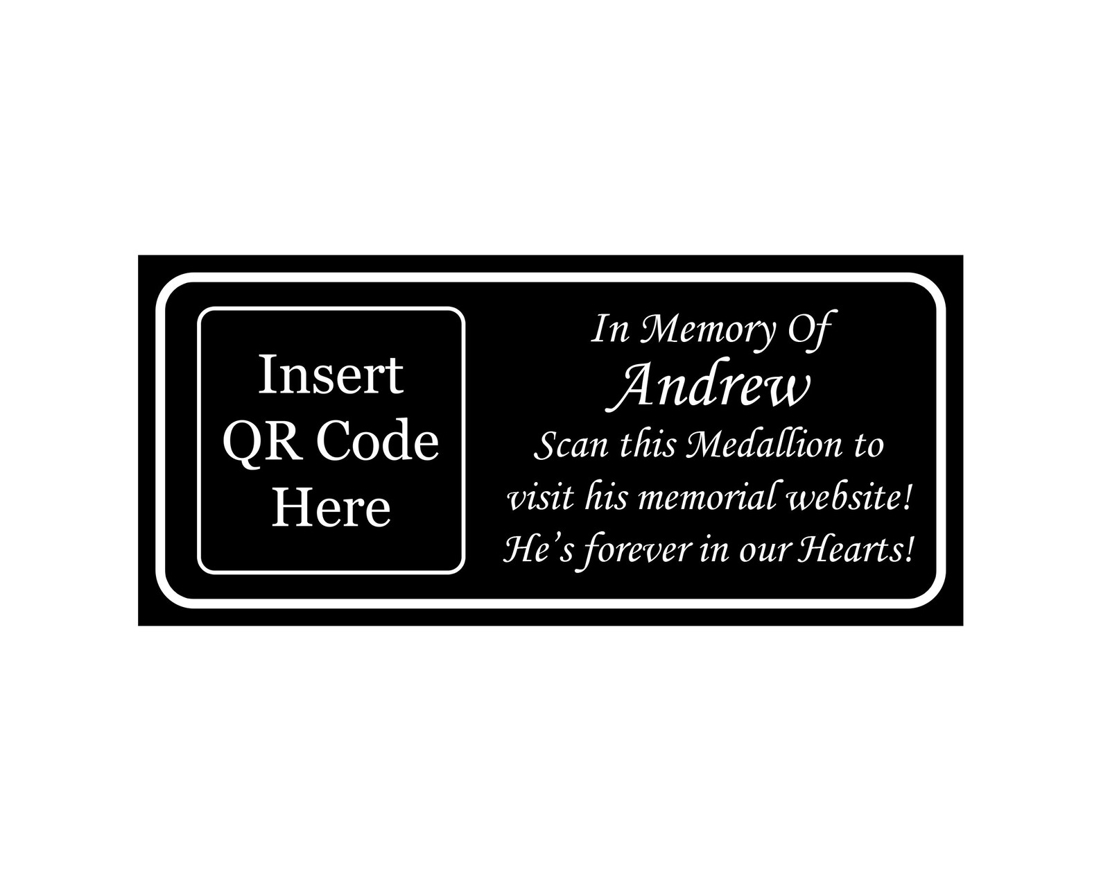 QR Code Memorial Plaque, QR Code Cmemtery Information Sign, QR Plaque ...